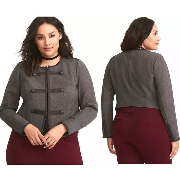 torrid | Jackets & Coats | Torrid Charcoalgray Gothic Fitted Military ...